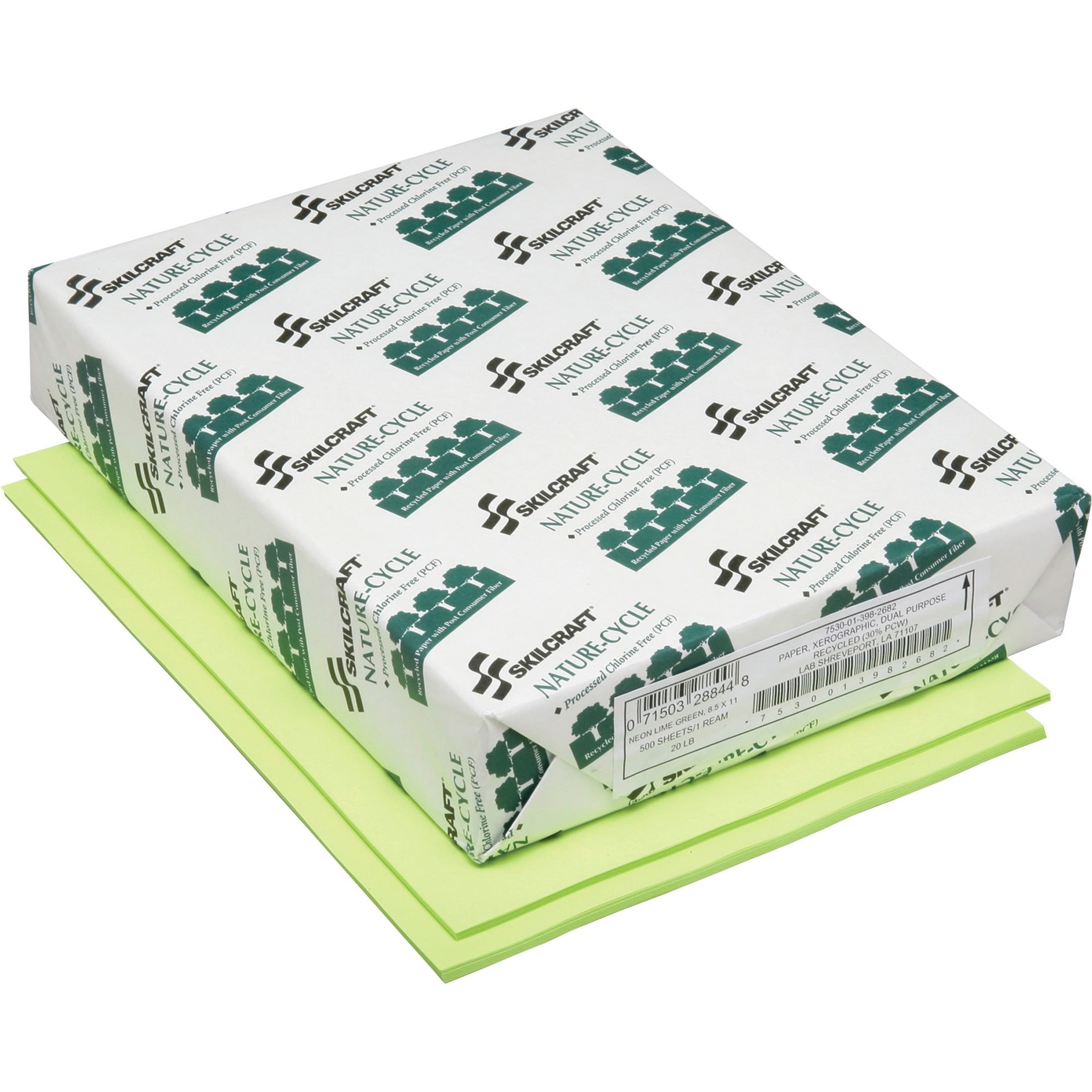 SKILCRAFT, NSN3982682, Neon Colored Copier Paper, 500/Ream, Neon Green ...