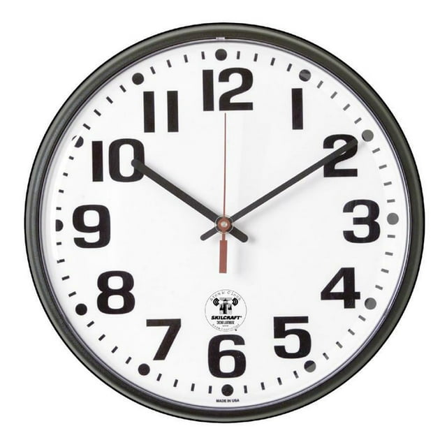 SKILCRAFT, NSN4919814, Atomic Slimline Wall Clock, 1 - Walmart.com