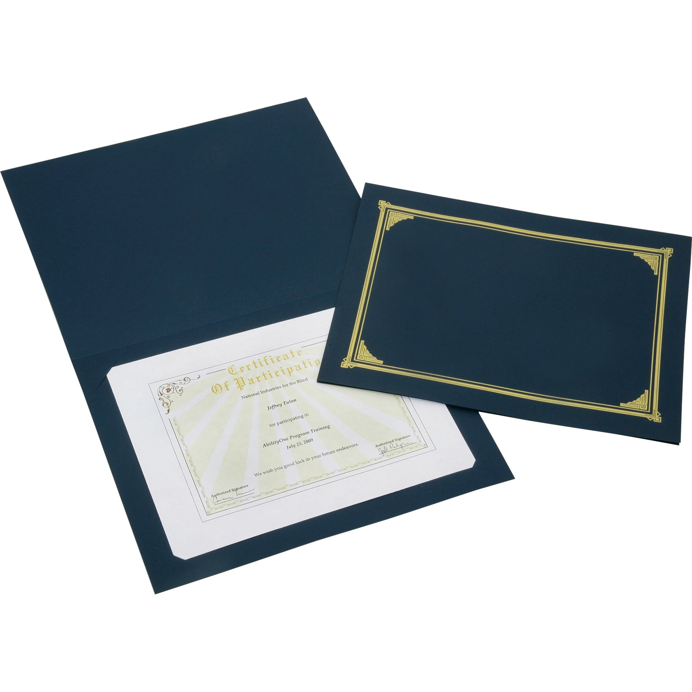 SKILCRAFT, NSN5195771, Gold Foil Cover Document Holders, 5 Per Pack ...