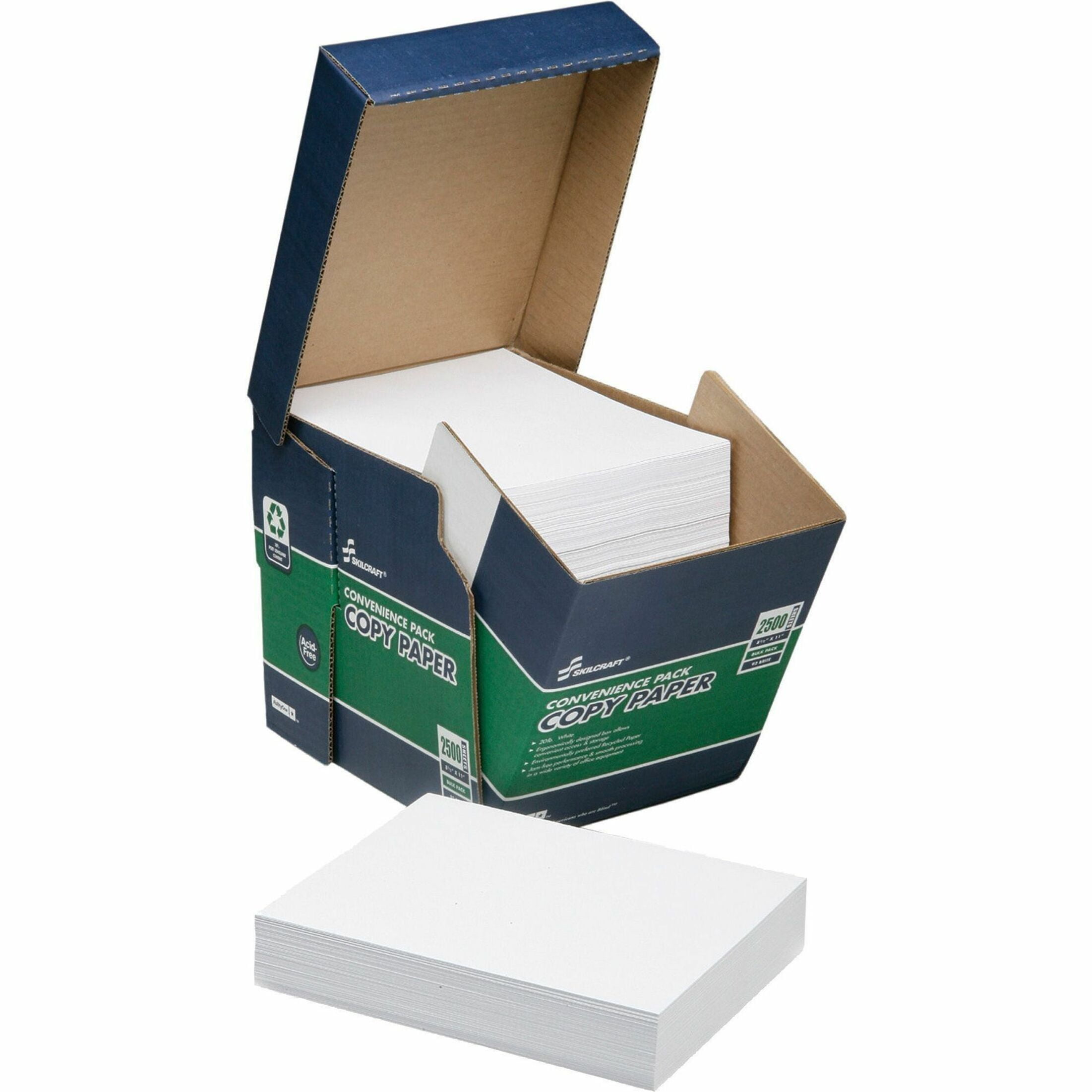 SKILCRAFT, NSN5623260, Reamless Copy Paper Pack, 2500/Box, White ...
