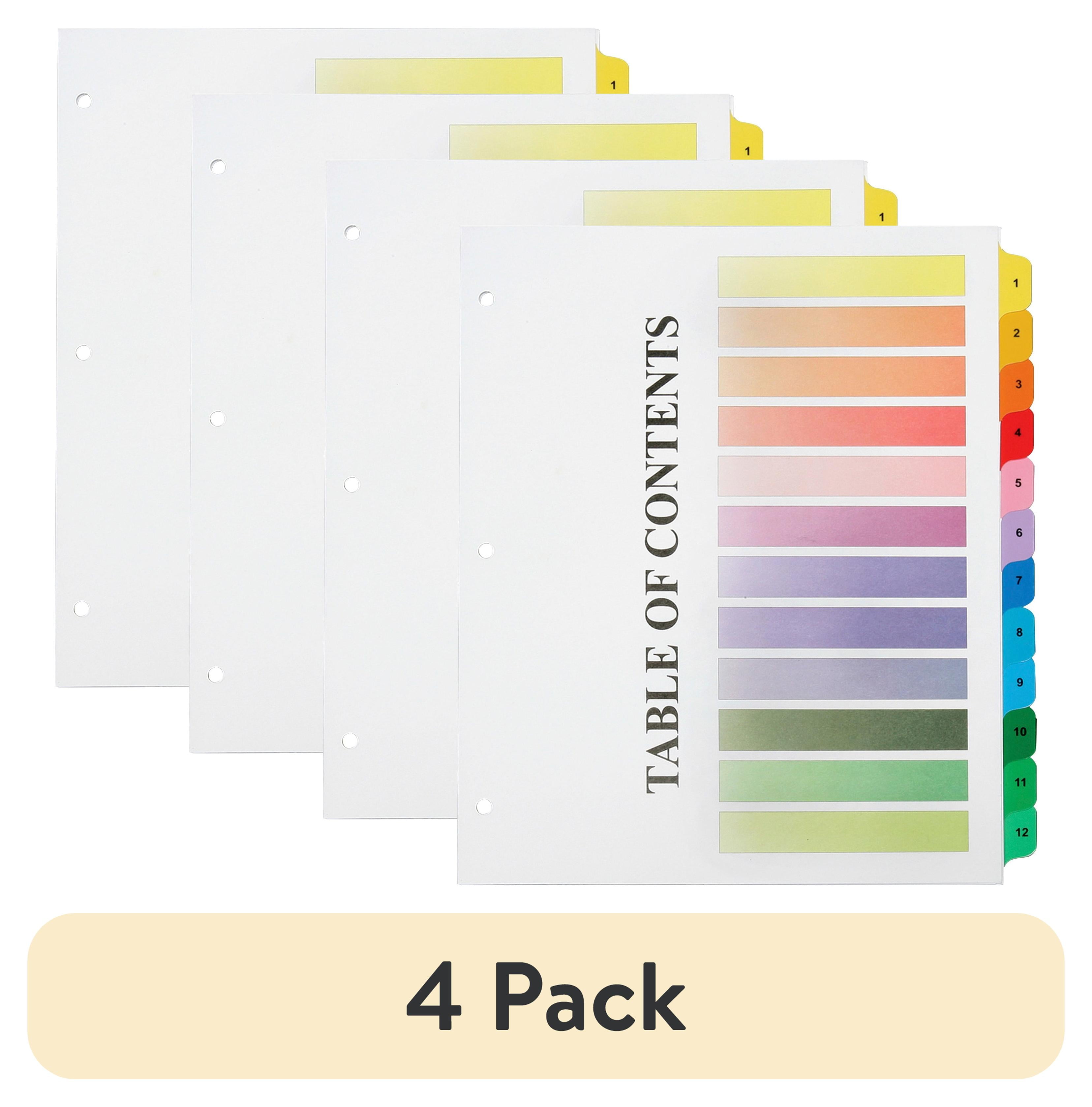 (4 pack) SKILCRAFT, NSN6215258, 3HP Printable Table of Contents Sheets ...