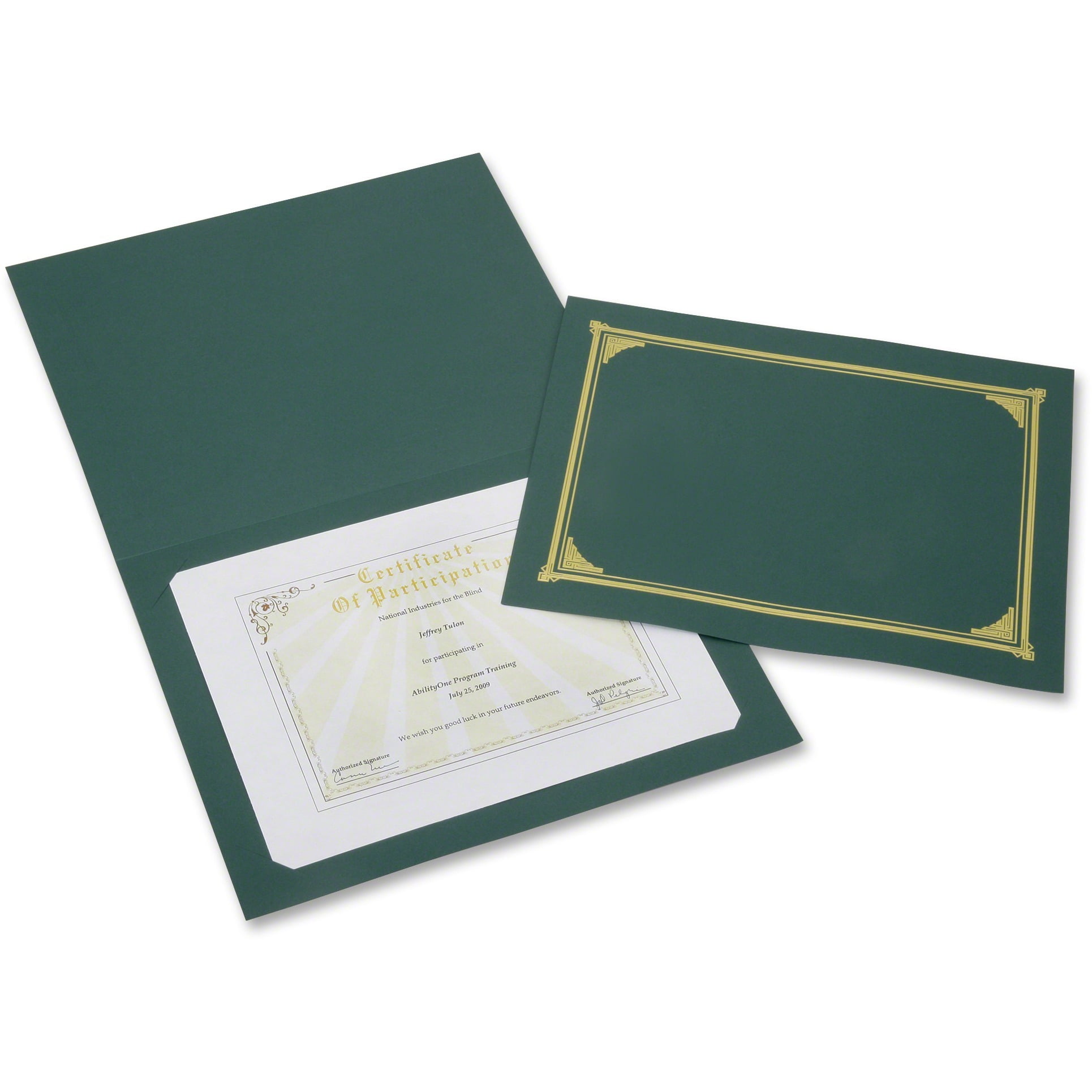 SKILCRAFT, NSN6272961, Linen Gold Foil Certificate Holder, 6 Per Pack ...