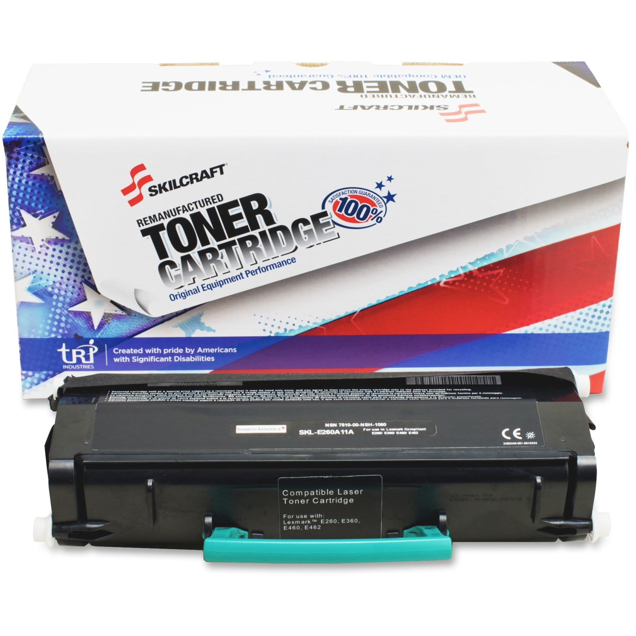 SKILCRAFT, NSN6419549, Remanufatured Lexmark E260 Toner Cartridge, 1 ...
