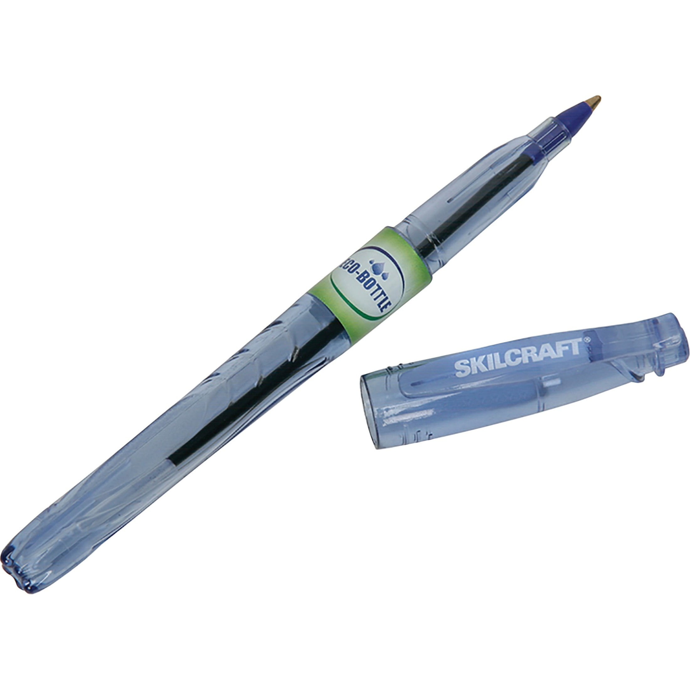 SKILCRAFT, NSN6827166, Fine Point Blue Ink Ballpoint Stick Pen, 12 ...
