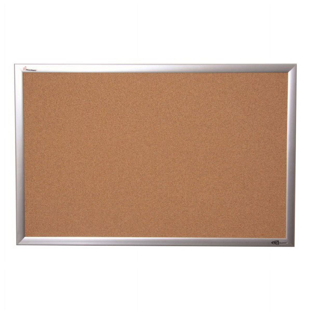 SKILCRAFT Quartet, Natural Cork Bulletin Board, Aluminum Frame, 24" x ...