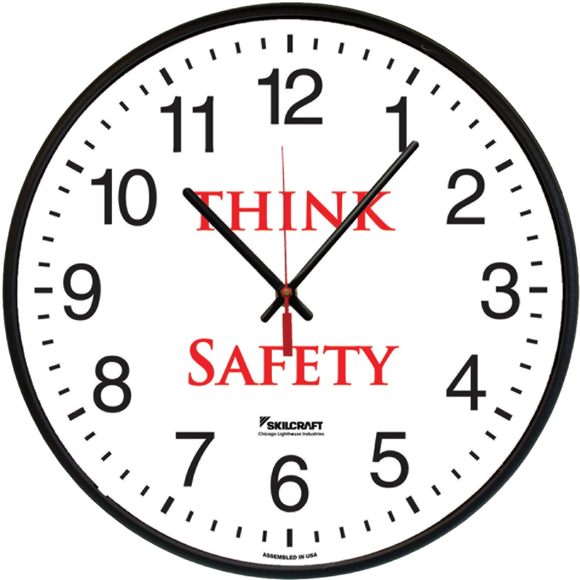 SKILCRAFT Think Safety Message Wall Clock - Walmart.com