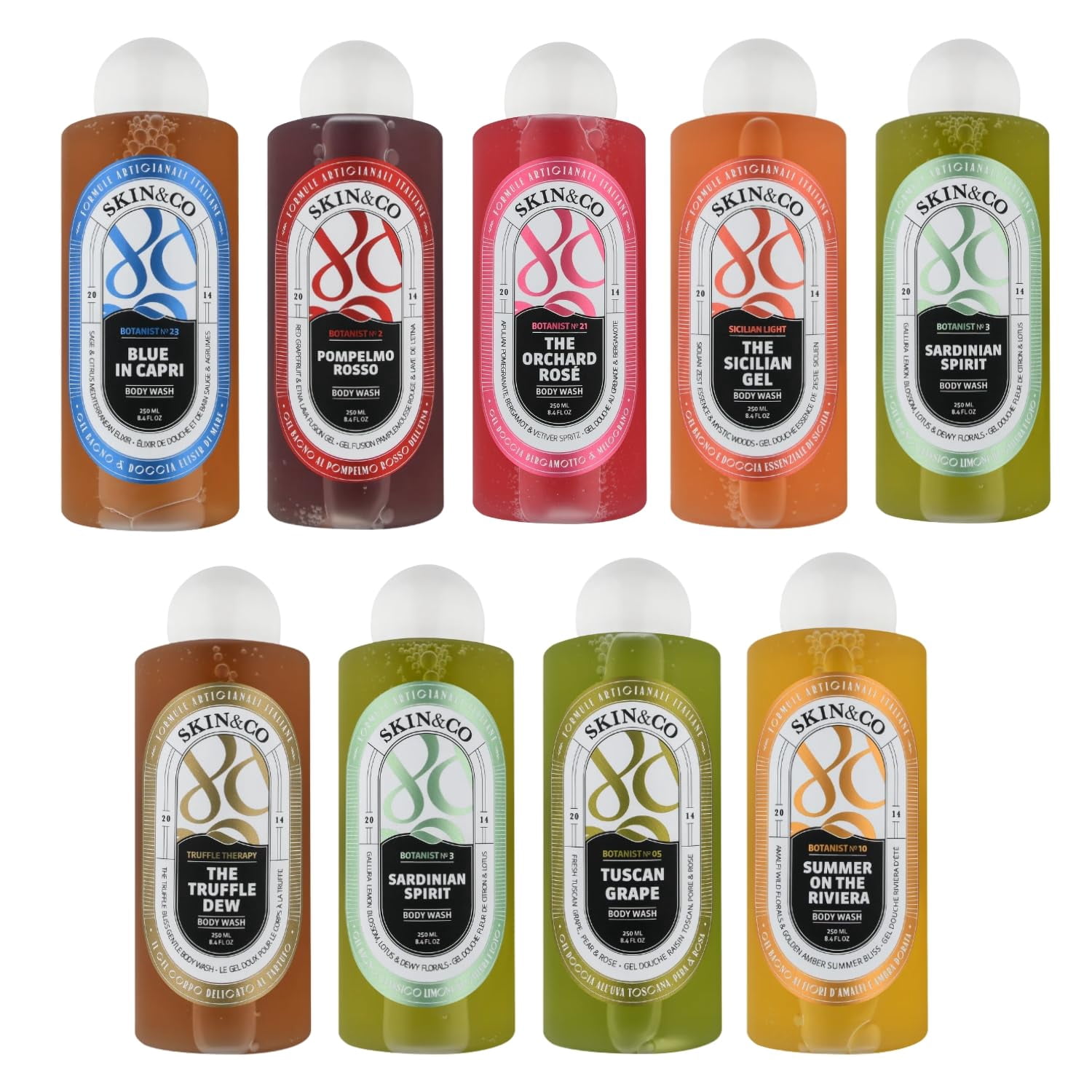 SKIN&CO Italian Escape Body XEF1 Wash Set, 9-Piece All-Natural Body ...