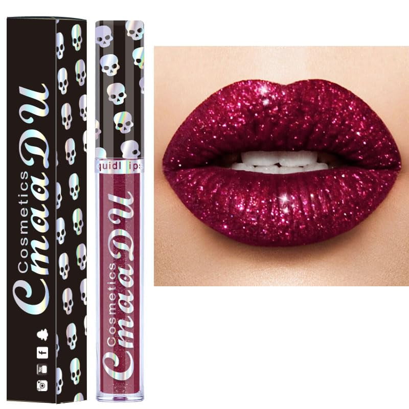 SKIN CODE Shimmer Liquid Lipstick Long Lasting, Skull Diamond Metallic ...