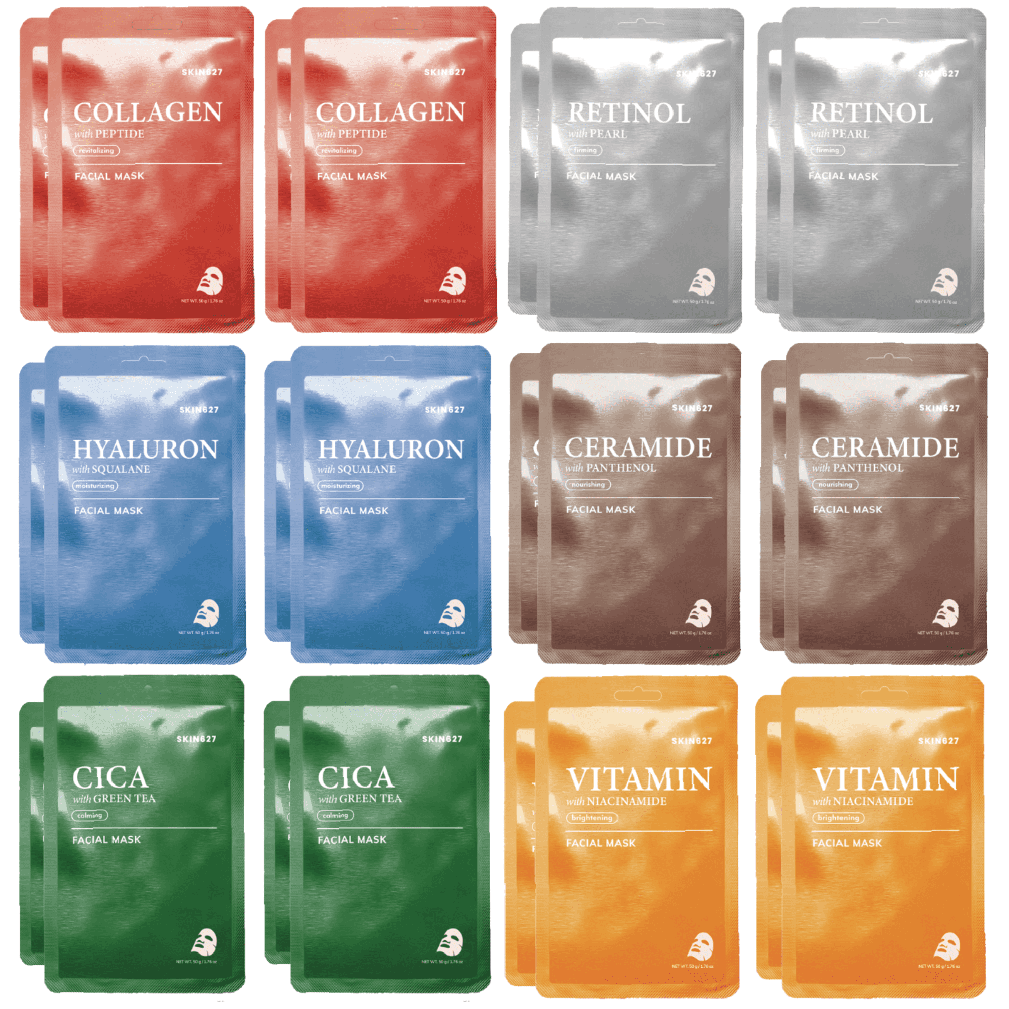 SKIN627 24Pack Essence Face Masks Facial Sheet Variety Set Korean ...