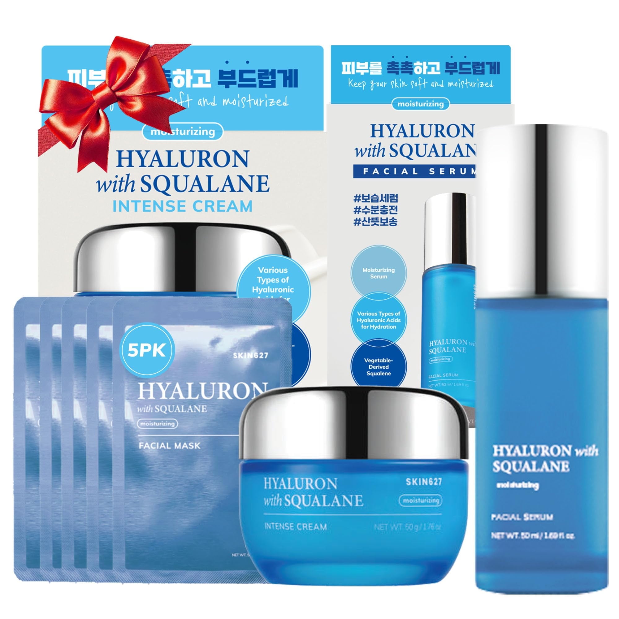SKIN627 3 Steps Hyaluronic Korean Skin Care Set, Face Moisturizer ...