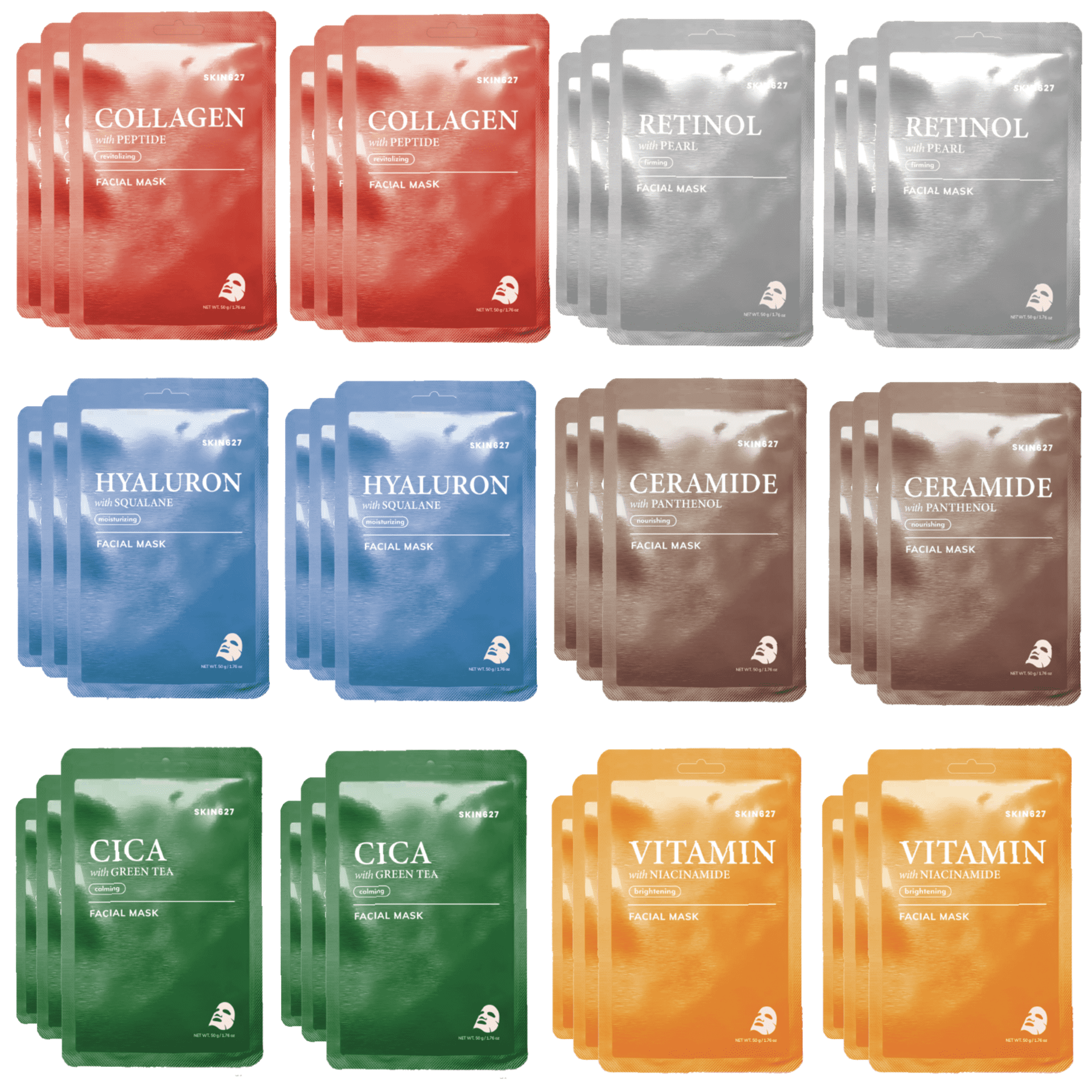 SKIN627 36Pack Essence Face Masks Facial Sheet Variety Set Korean ...