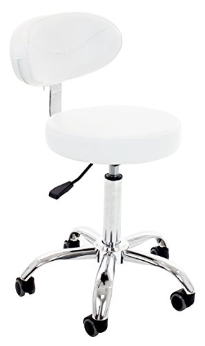 SKINACT Hydraulic Stool with Backrest, Hardwood Safe, White - Walmart.com