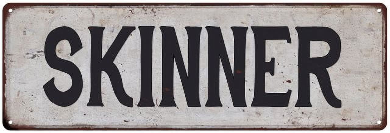 SKINNER Vintage Look Gift Rustic Chic Metal Sign 6x18 206180036741 ...