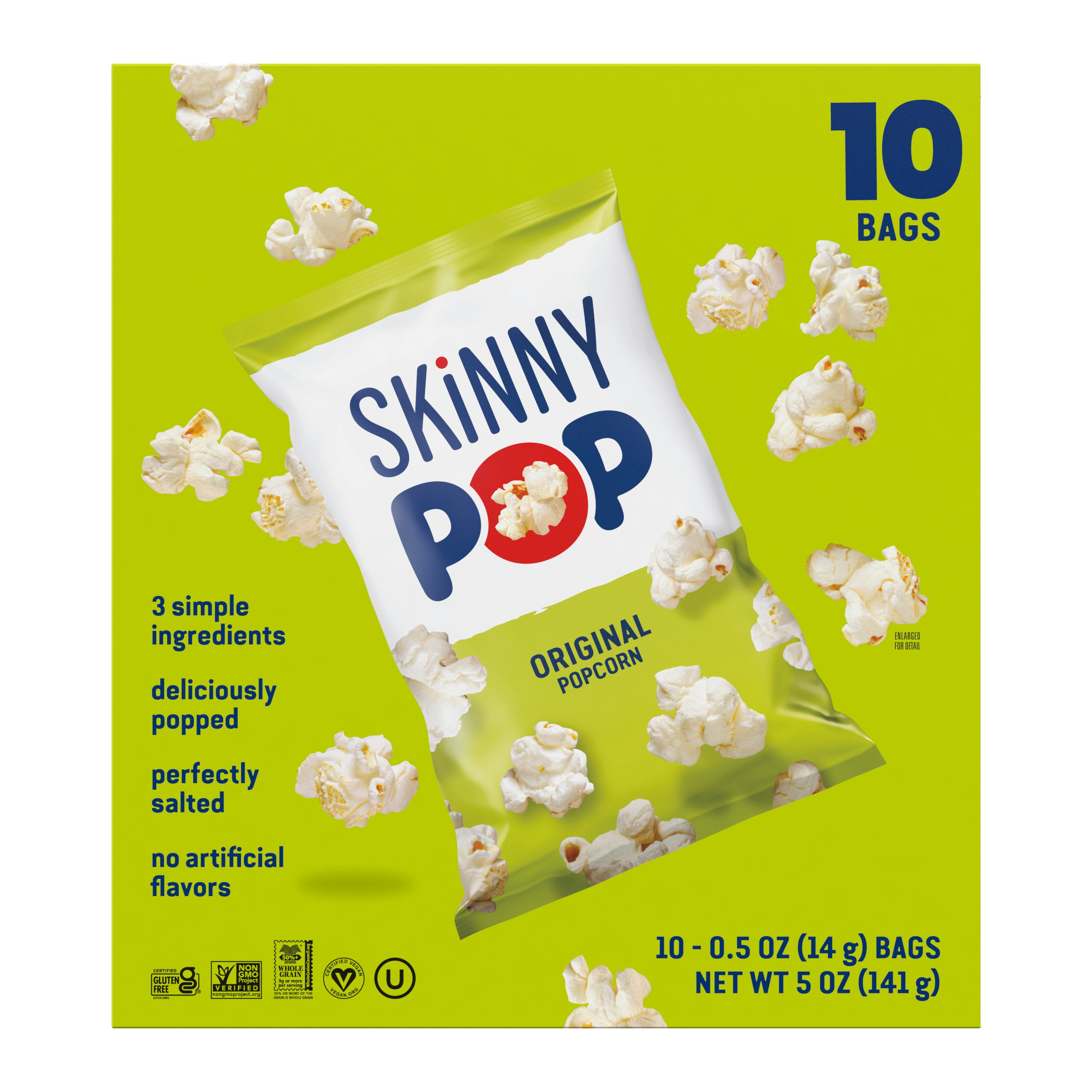 SKINNYPOP Popped Popcorn Multipack Bags - Original, 10 ct (Package May ...