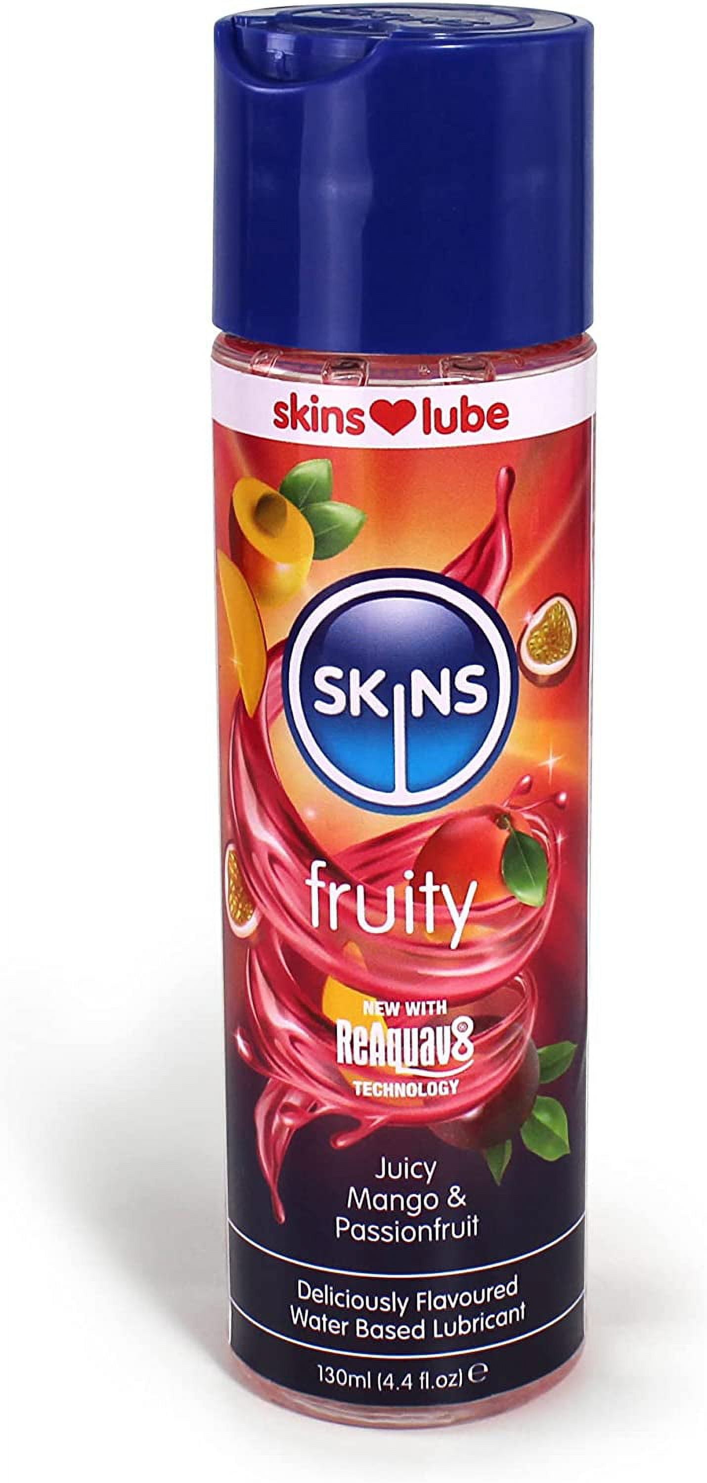 SKINS Fruity Flavored Lube, Water-Based Personal Lubricant Liquid for ...