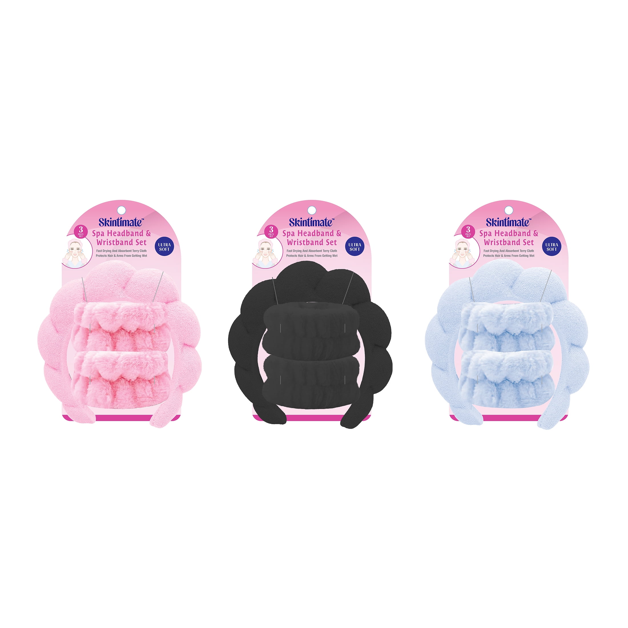 Skintimate Spa Headband & Wristband Set, Color May Vary - Walmart.com