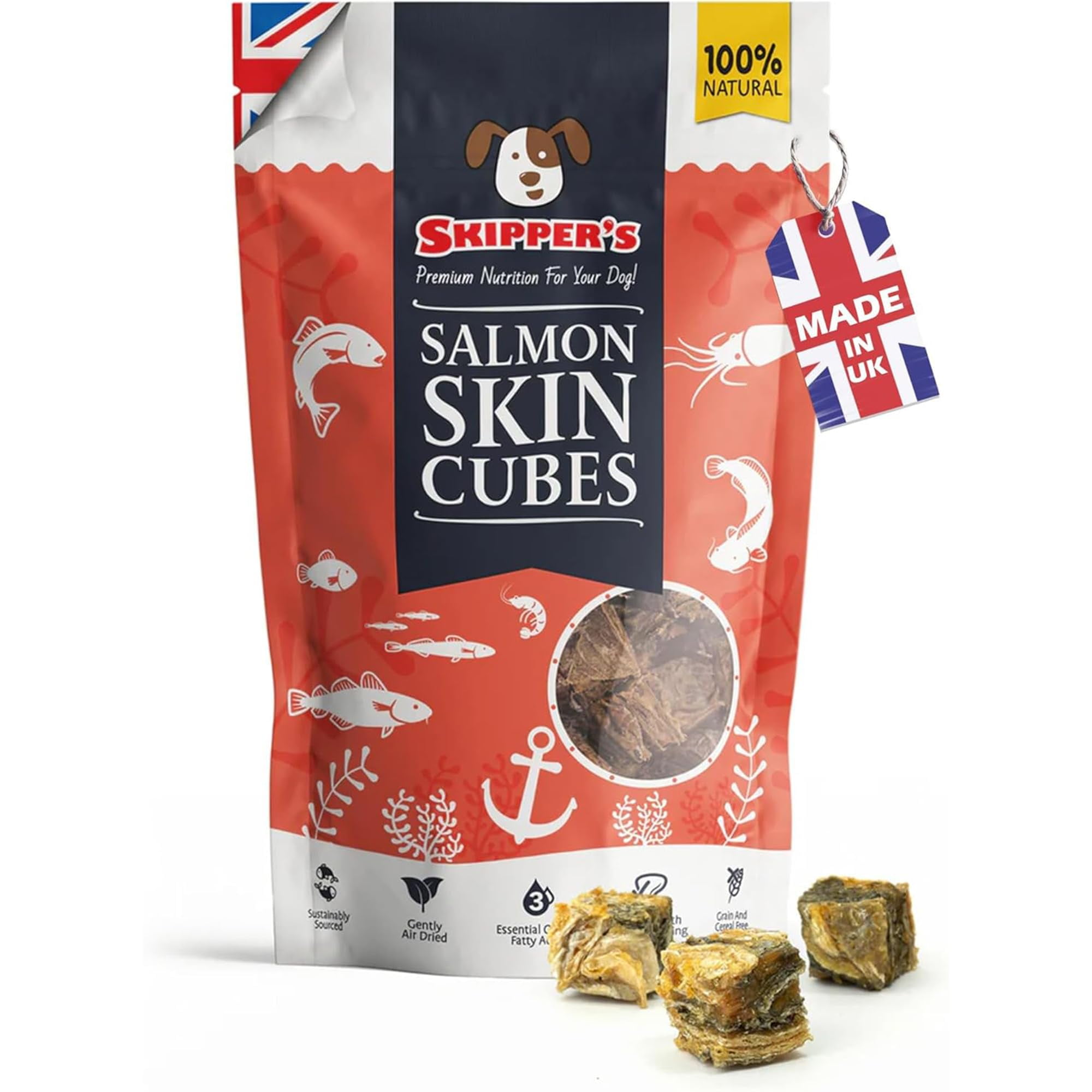 SKIPPER'S Salmon SkinITSC Cubes - 100% Salmon Grain Free ...