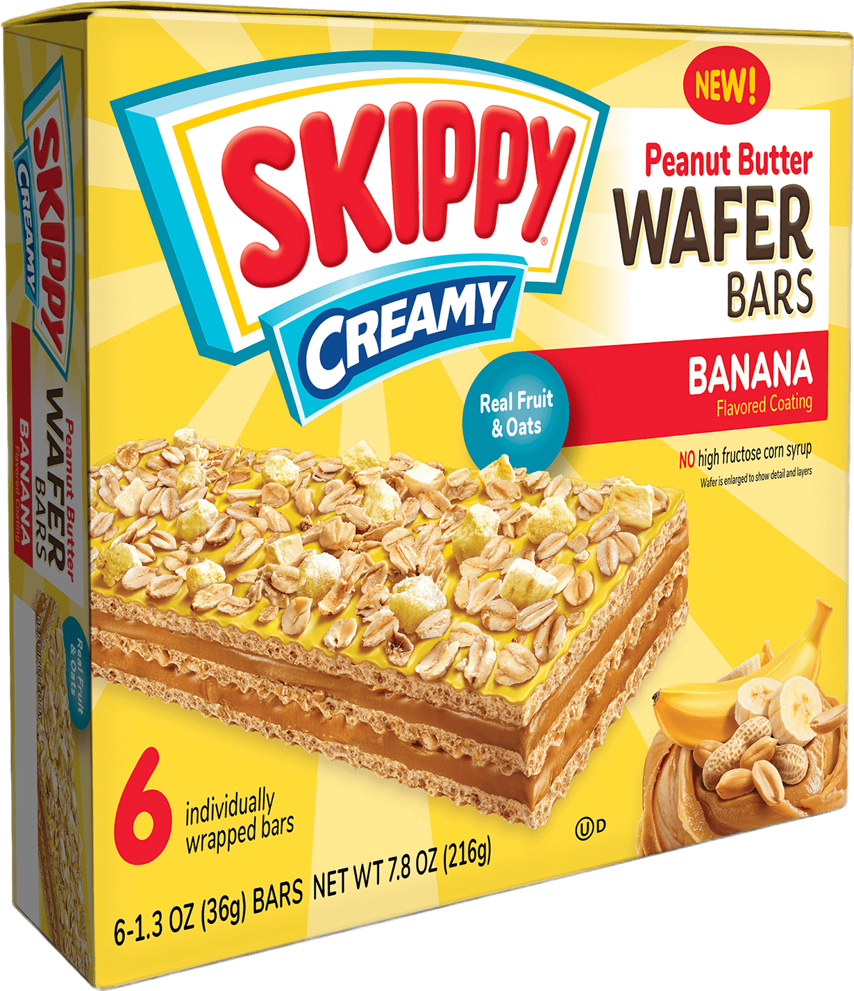 SKIPPY Creamy Banana Coating & Peanut Butter Wafer bars - 6 ...