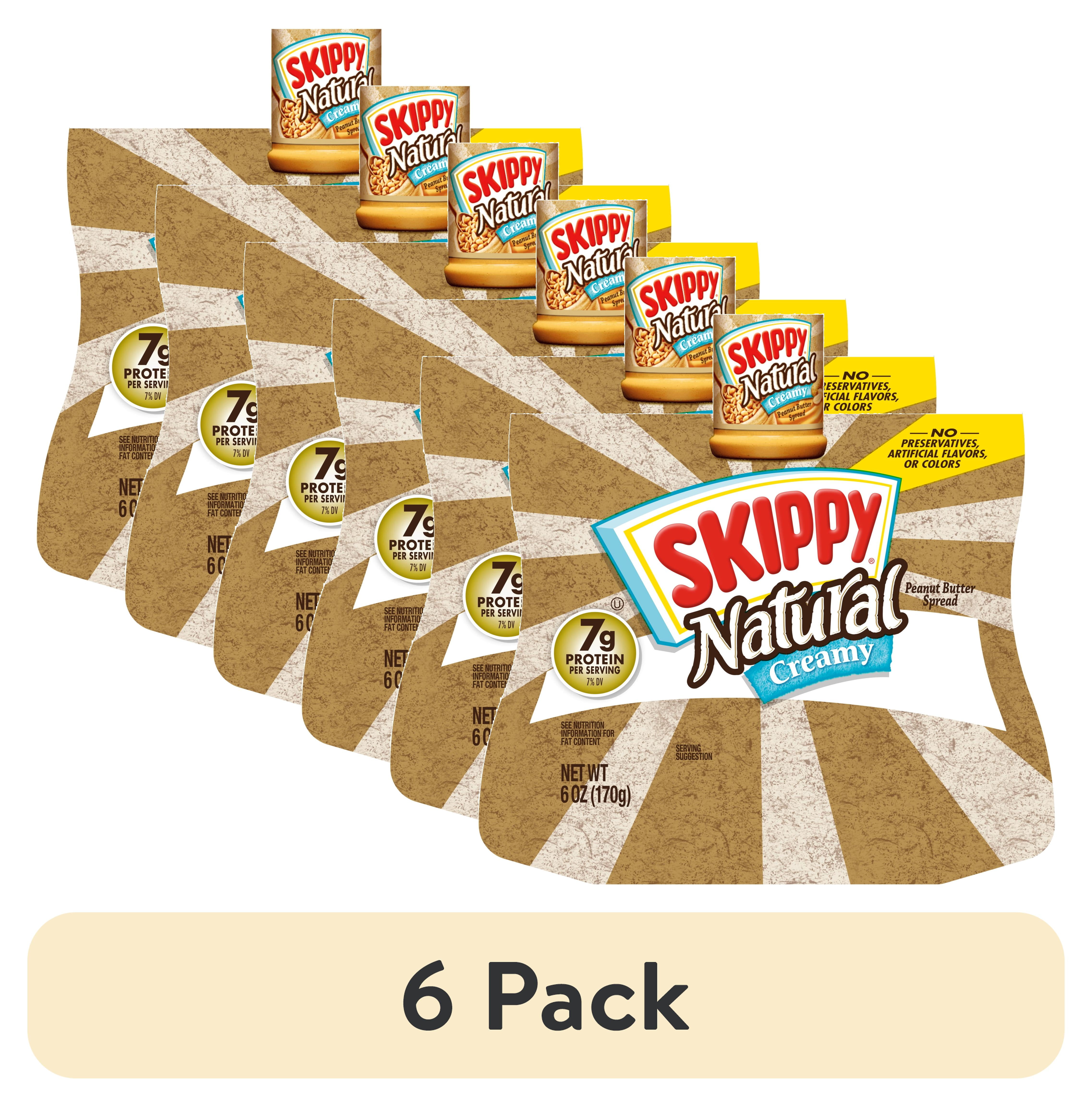(6 pack) SKIPPY Squeeze Natural Creamy Peanut Butter, 6 oz - Walmart.com