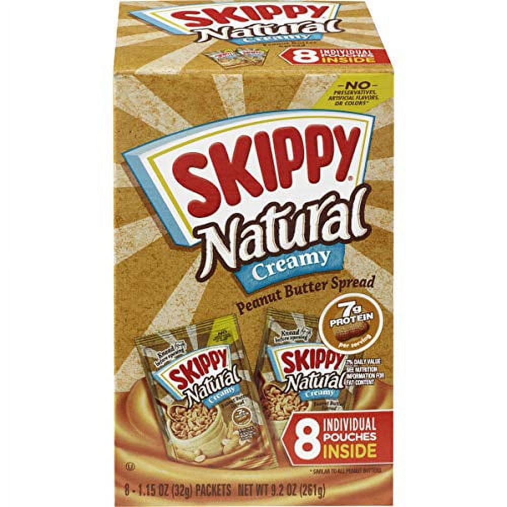 SKIPPY Natural Creamy Peanut Butter Spread Individual Squeeze Packs, 1. ...