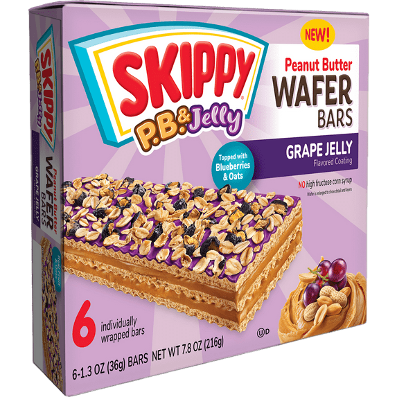 SKIPPY P.B. & Jelly Peanut Butter And Grape Jelly Coated Wafer Bars, 7. ...