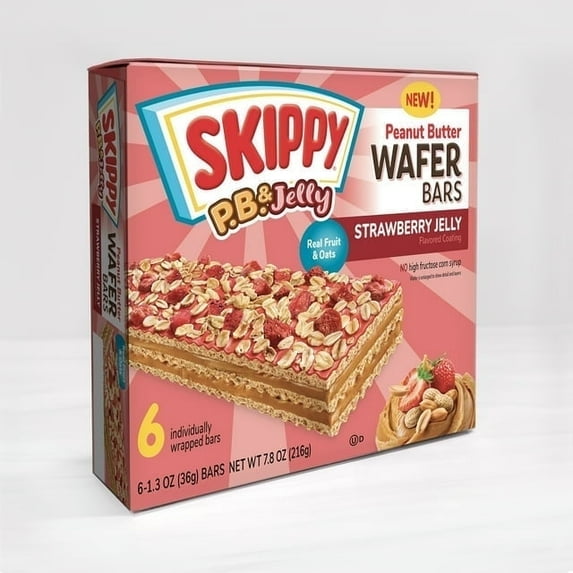 SKIPPY P.B. & Jelly Strawberry Jelly-Coating & Peanut Butter Wafer bars ...