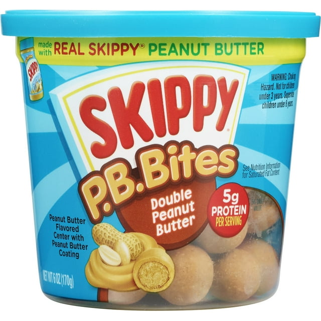 SKIPPY PB Bites Double Peanut Butter Snack, 6 oz Cup - Walmart.com