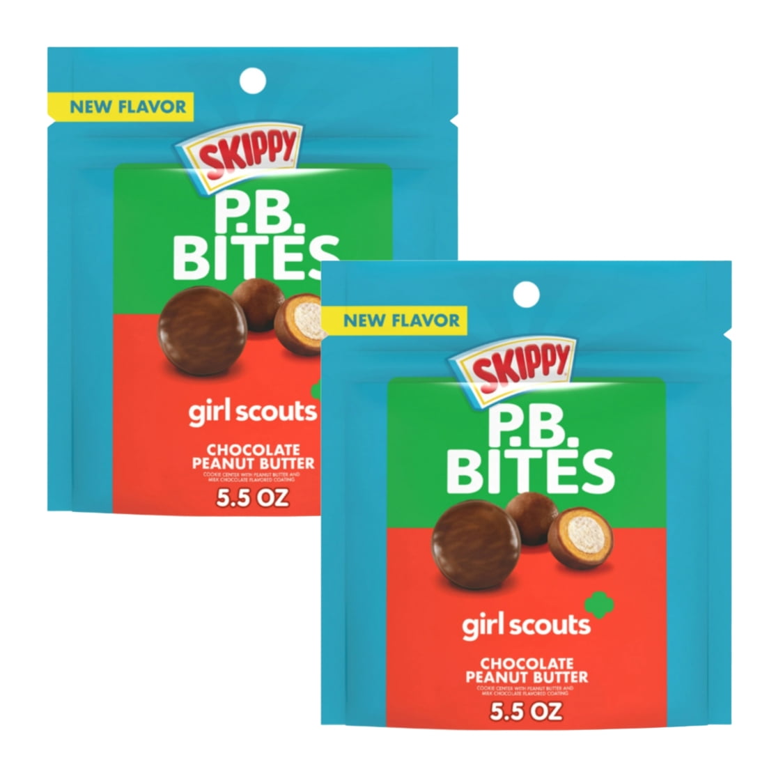 SKIPPY PB Bites Girl Scout Chocolate Peanut Butter Snack, Plastic Pouch ...