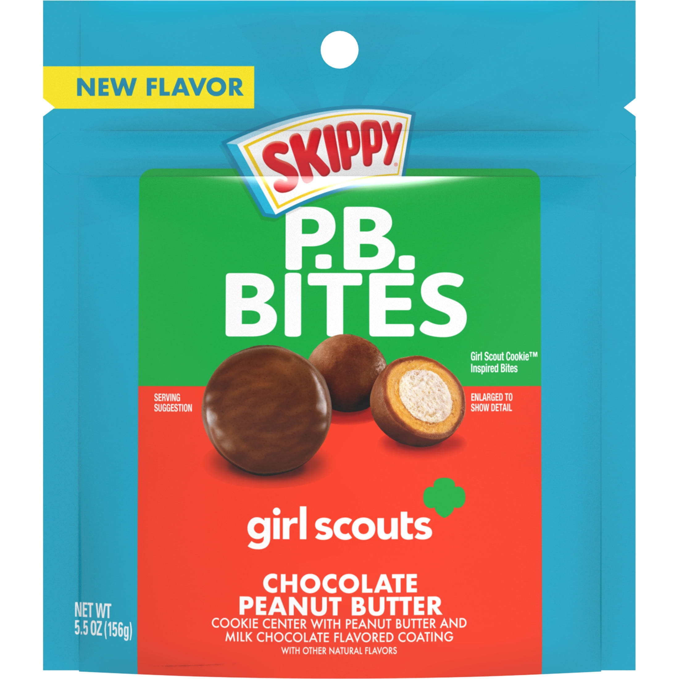 Skippy Peanut Butter Bites Girl Scout Chocolate Snack 5.5 oz Shelf ...