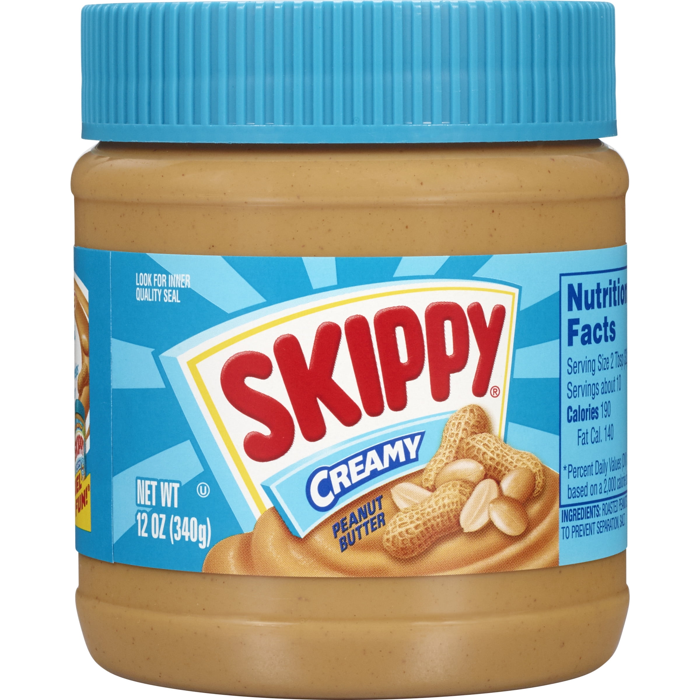 SKIPPY Peanut Butter, Creamy, 7G Protein per Serving, 12 oz Jar ...