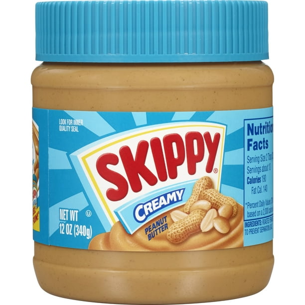 SKIPPY Peanut Butter, Creamy, 7G Protein per Serving, 12 oz Jar ...
