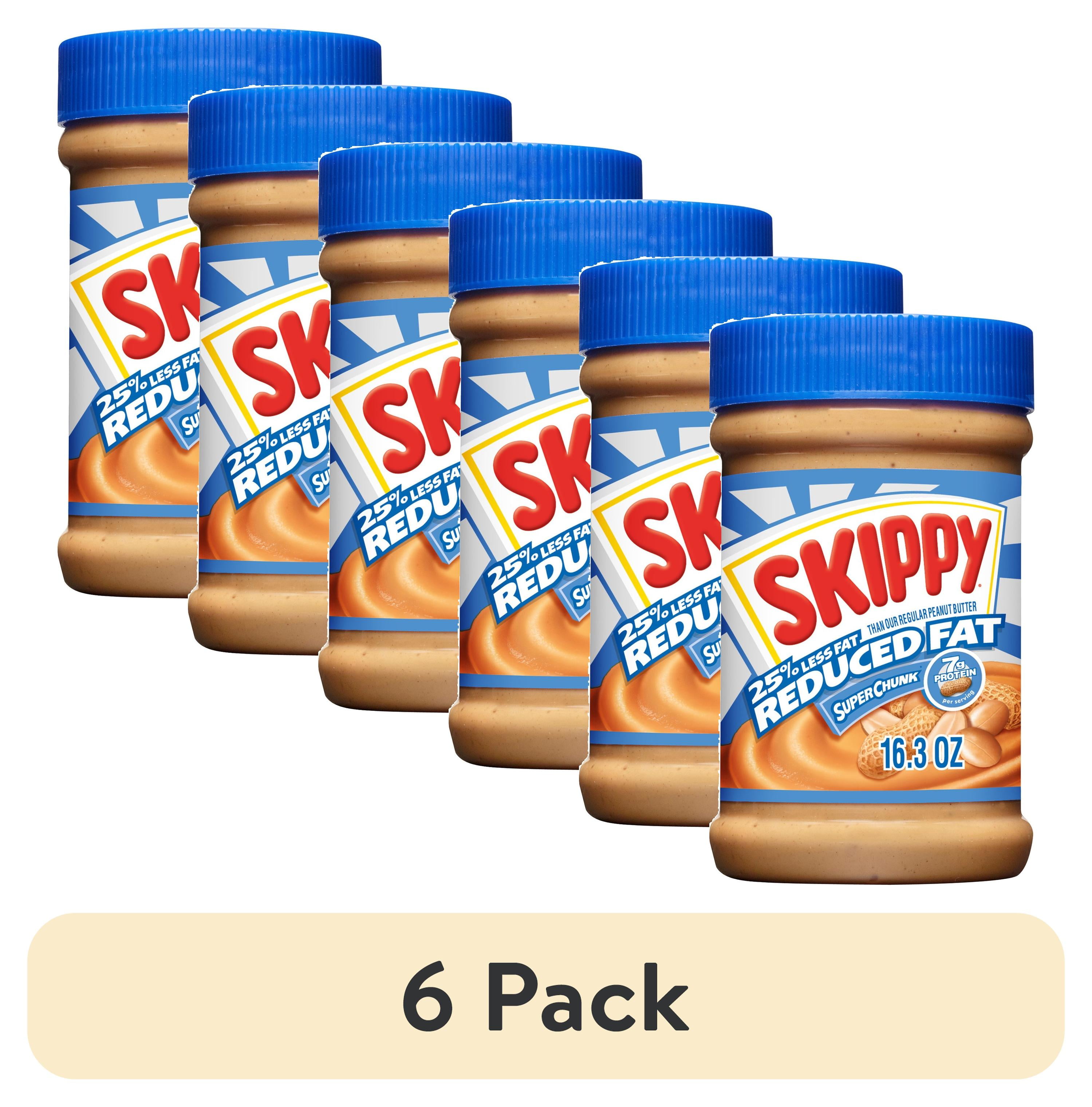 (6 pack) SKIPPY Reduced Fat SUPER CHUNK Peanut Butter, 16.3 oz Jar ...