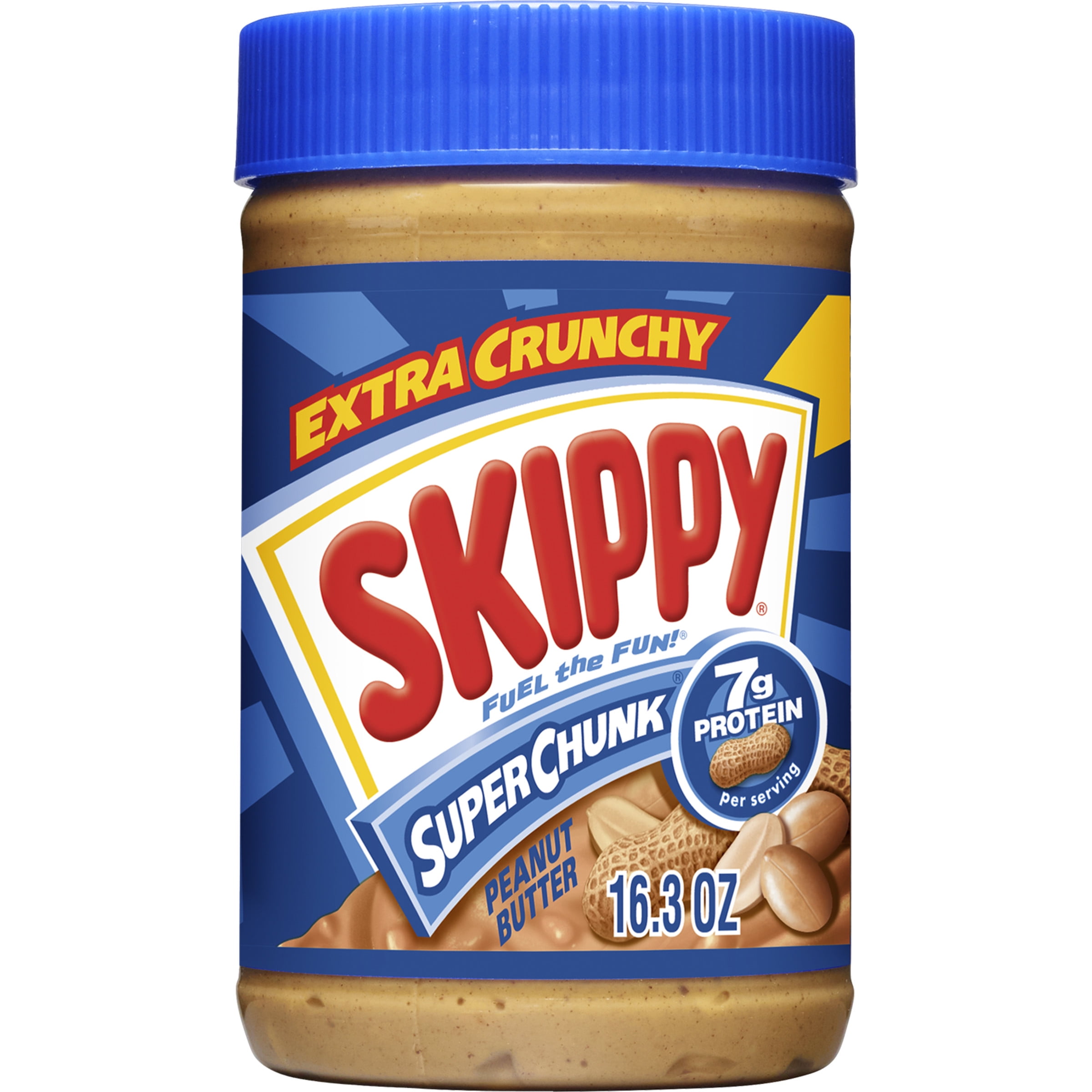 SKIPPY SUPER CHUNK Real Crunchy Peanut Butter, 7G Protein, 16.3 oz ...