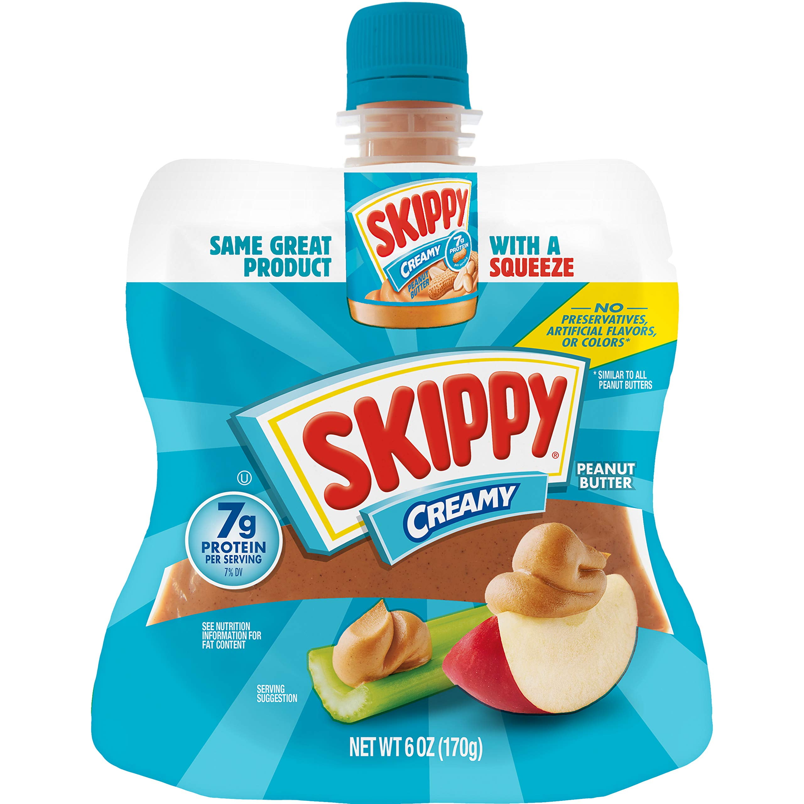 SKIPPY Squeeze Creamy Peanut Butter, 6 Ounce (Pack of 6) - Walmart.com