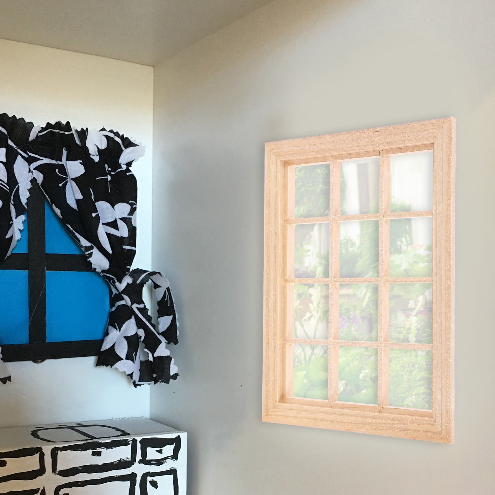 SKISUNO 1 Set Miniature Wooden Window for Doll House Lovers Home Decor ...