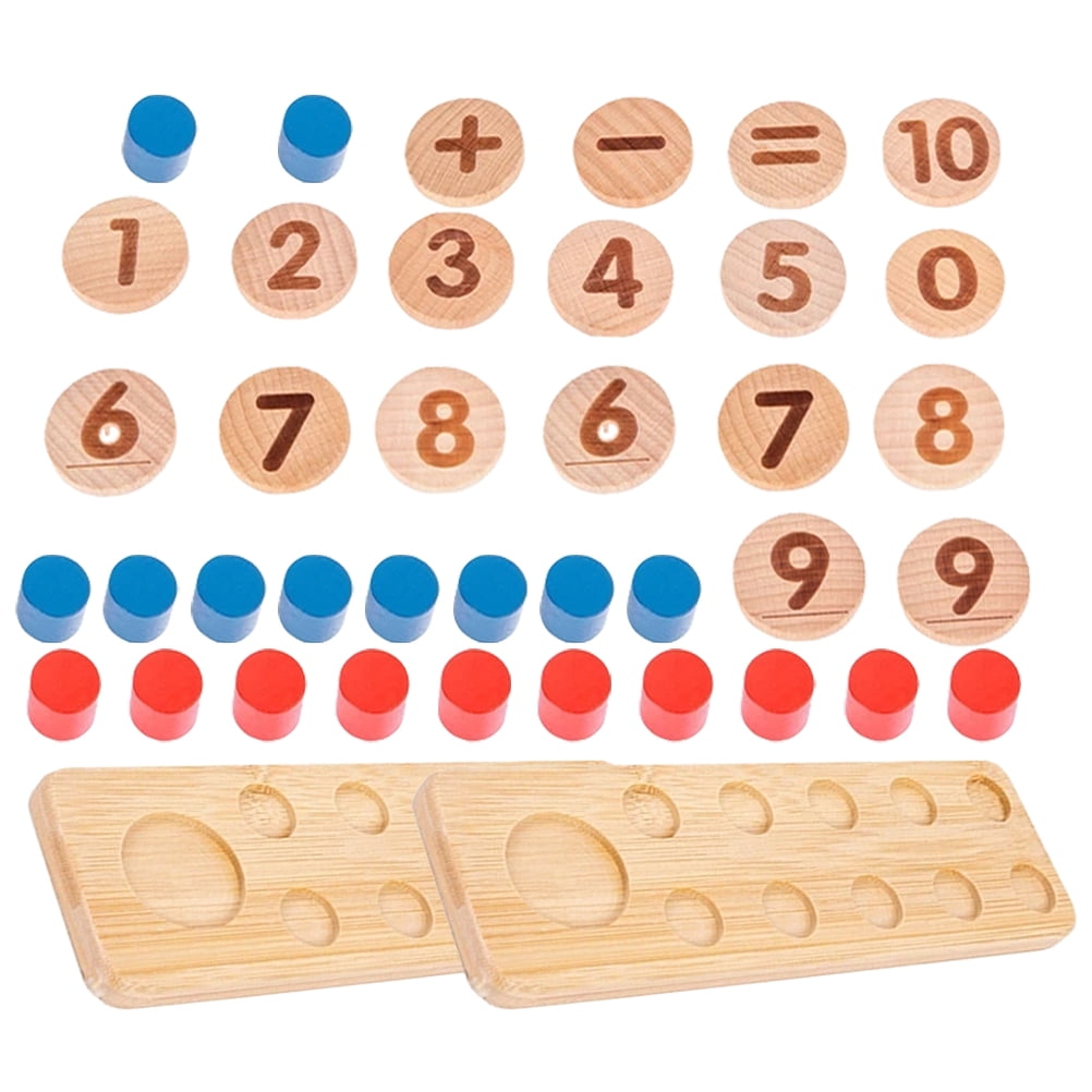 SKISUNO 1 Set Wooden Math Toys for Kids Number Cognitive Plaything ...
