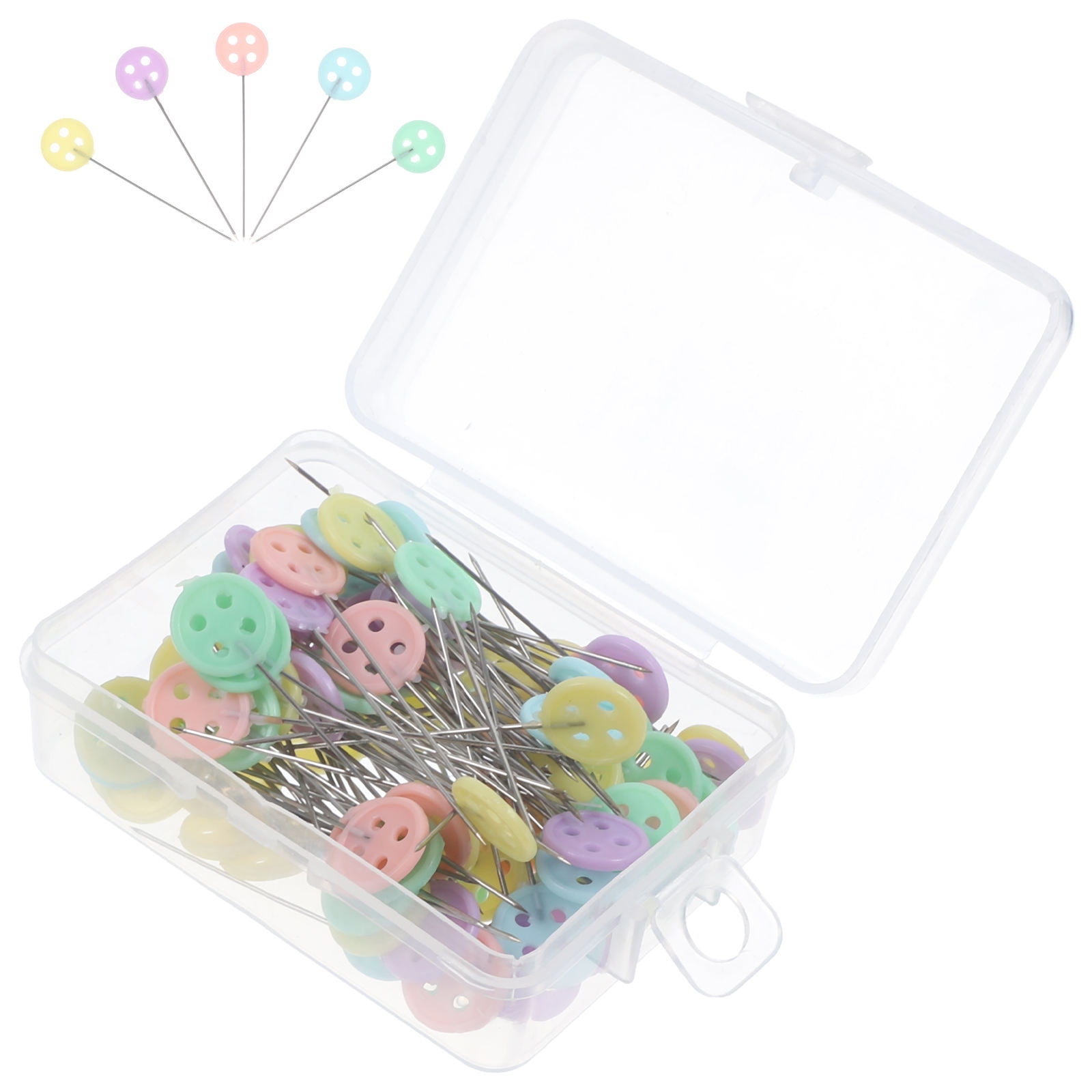 SKISUNO 100Pack Sewing Pins Fixing Sewing Pin Assorted Color Steel Wire ...