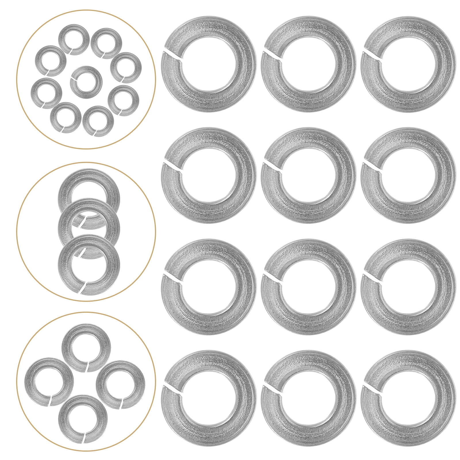SKISUNO 100Pcs Silver Metal Washers for General Repair with Spring ...