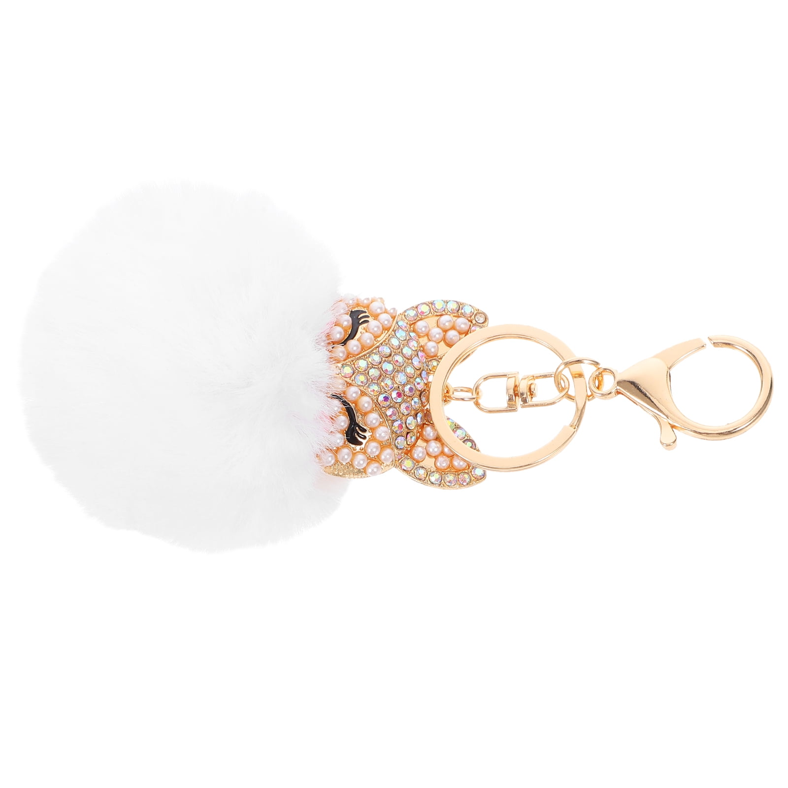 SKISUNO 1Pack Fuzzy Keychains for Girls with Elegant Style and Fluffy ...
