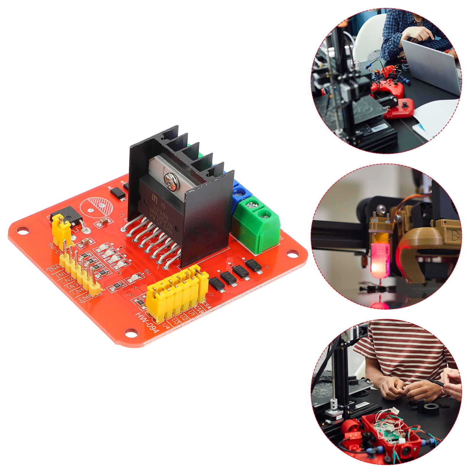 SKISUNO 1Pack L298n Stepper Motor Drive Board Red Plastic For Mcu ...