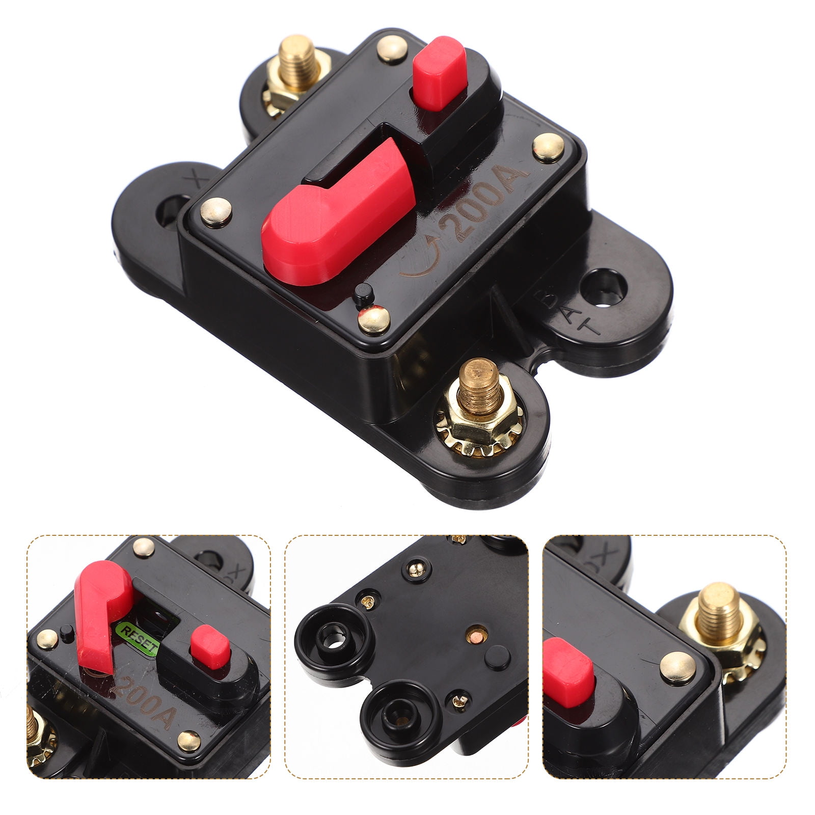 SKISUNO 1Set Black Rectangular Circuit Breaker for Auto Inline Fuse ...