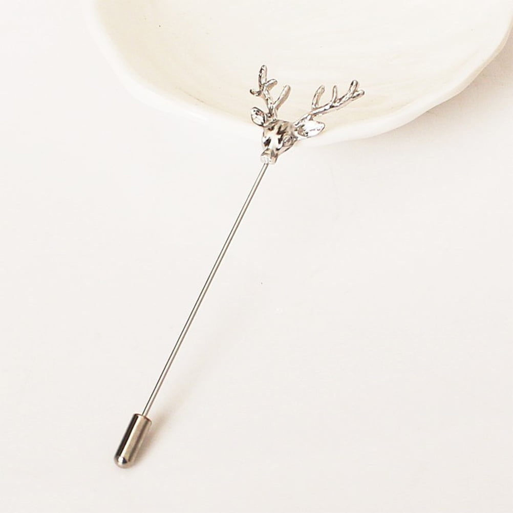 SKISUNO 1Set Long Shape Silver Alloy Brooch Pin for Men Suits and Coats ...