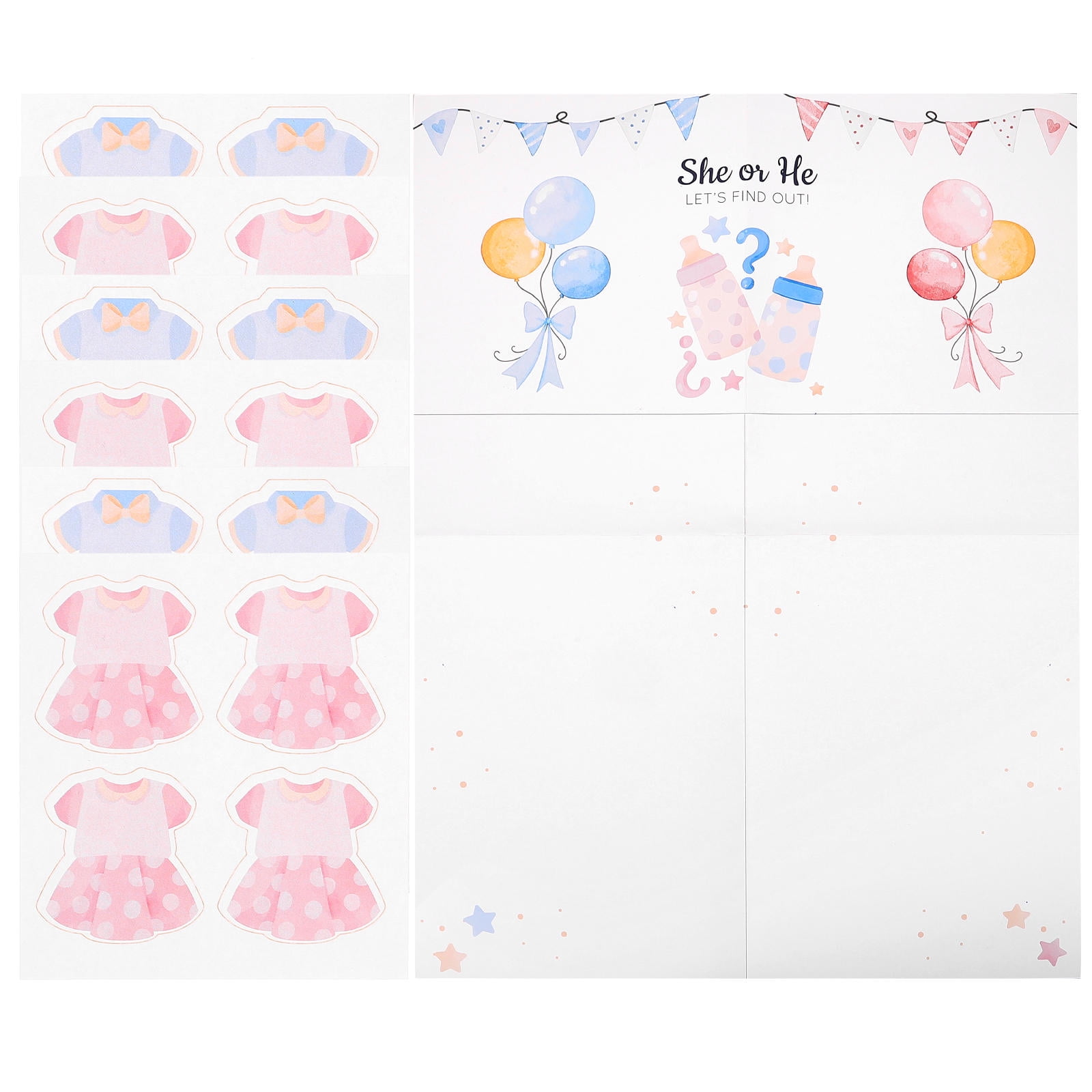 SKISUNO 23Set Gender Reveal Decorations Including Delicate Look Posters ...