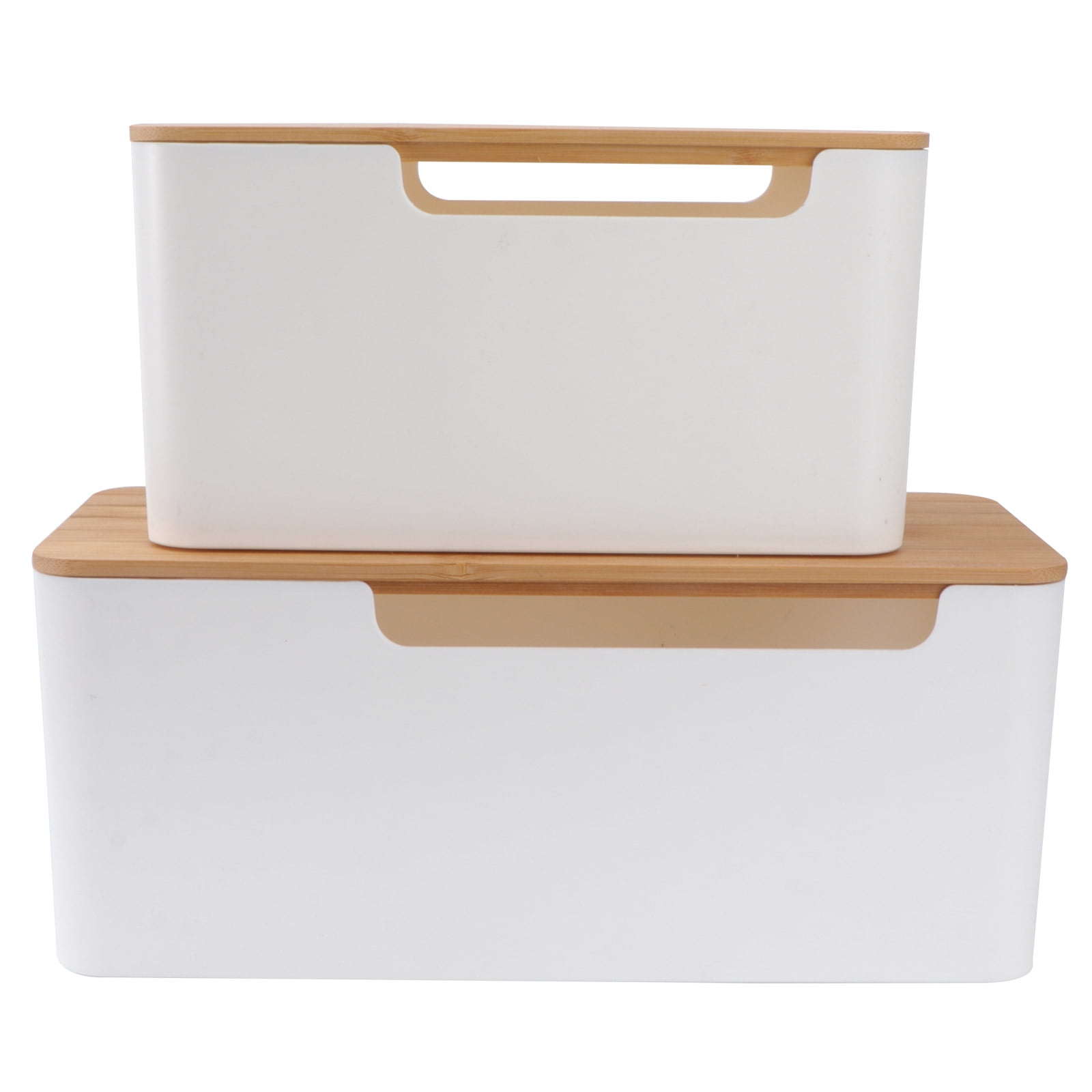 SKISUNO 2Pcs Wire Storage Box Cable Protector White Rectangular for ...