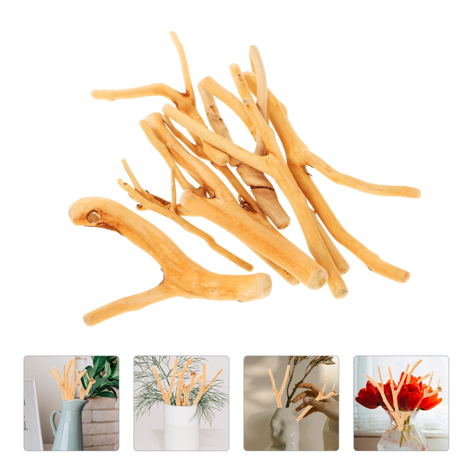 SKISUNO 3Pack Logs Decoration Wooden Stick Y Shape Khaki 16.00X3.00X1 ...