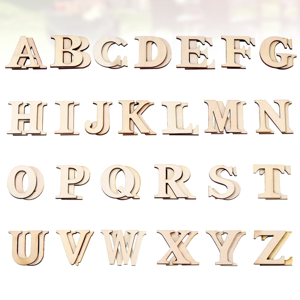 SKISUNO 52Pcs Wooden Alphabet Embellishment for Home Decor Wood ...