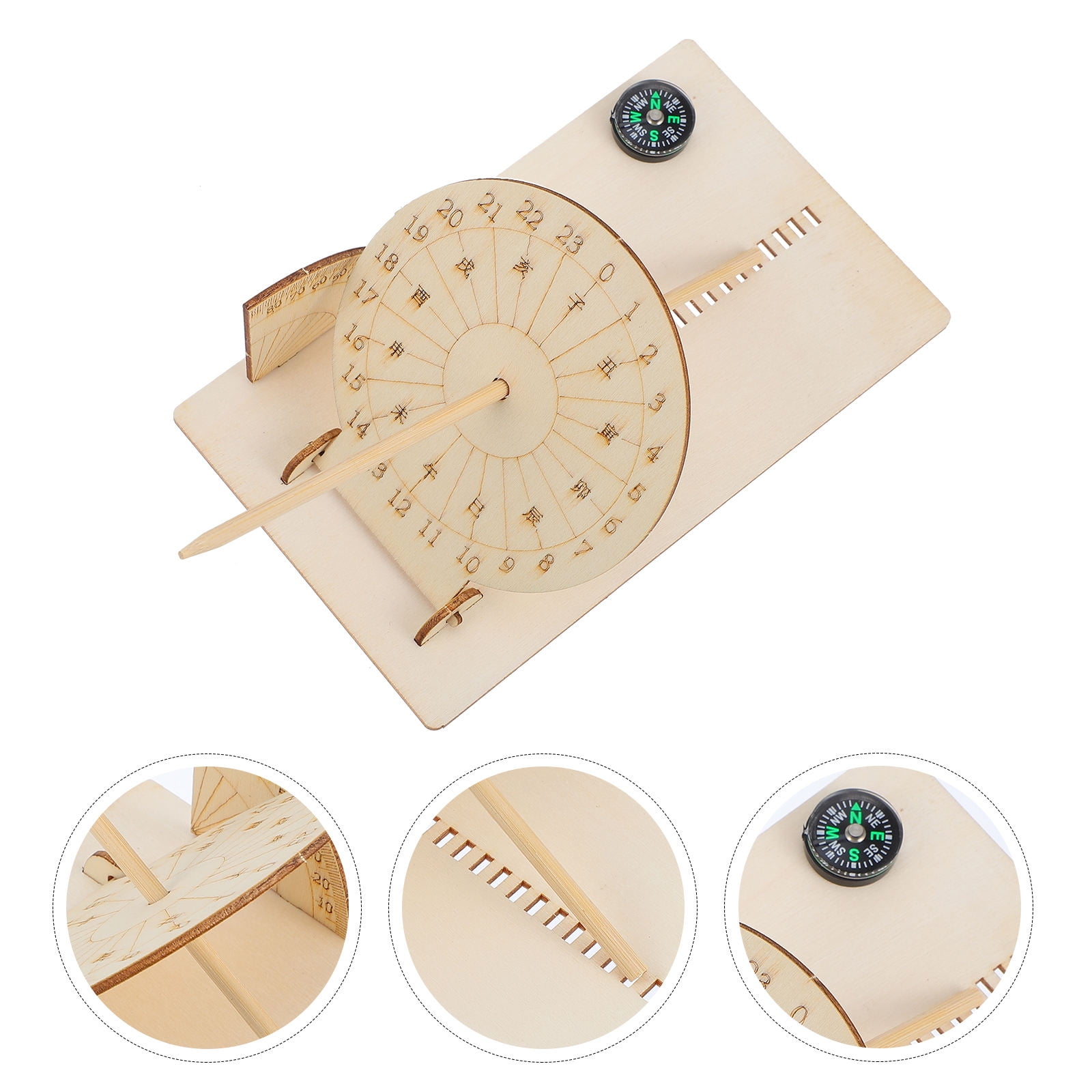 SKISUNO 54Pcs Small Sundial Clock Khaki 16X10X1CM Plastic Educational ...