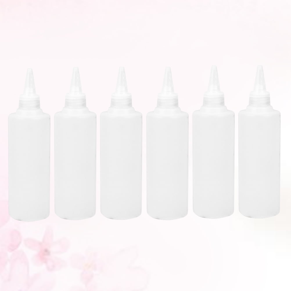 HOOWIFFY 6Pcs Plastic Tip Bottle White Clear Dispenser Squeeze Bottle ...