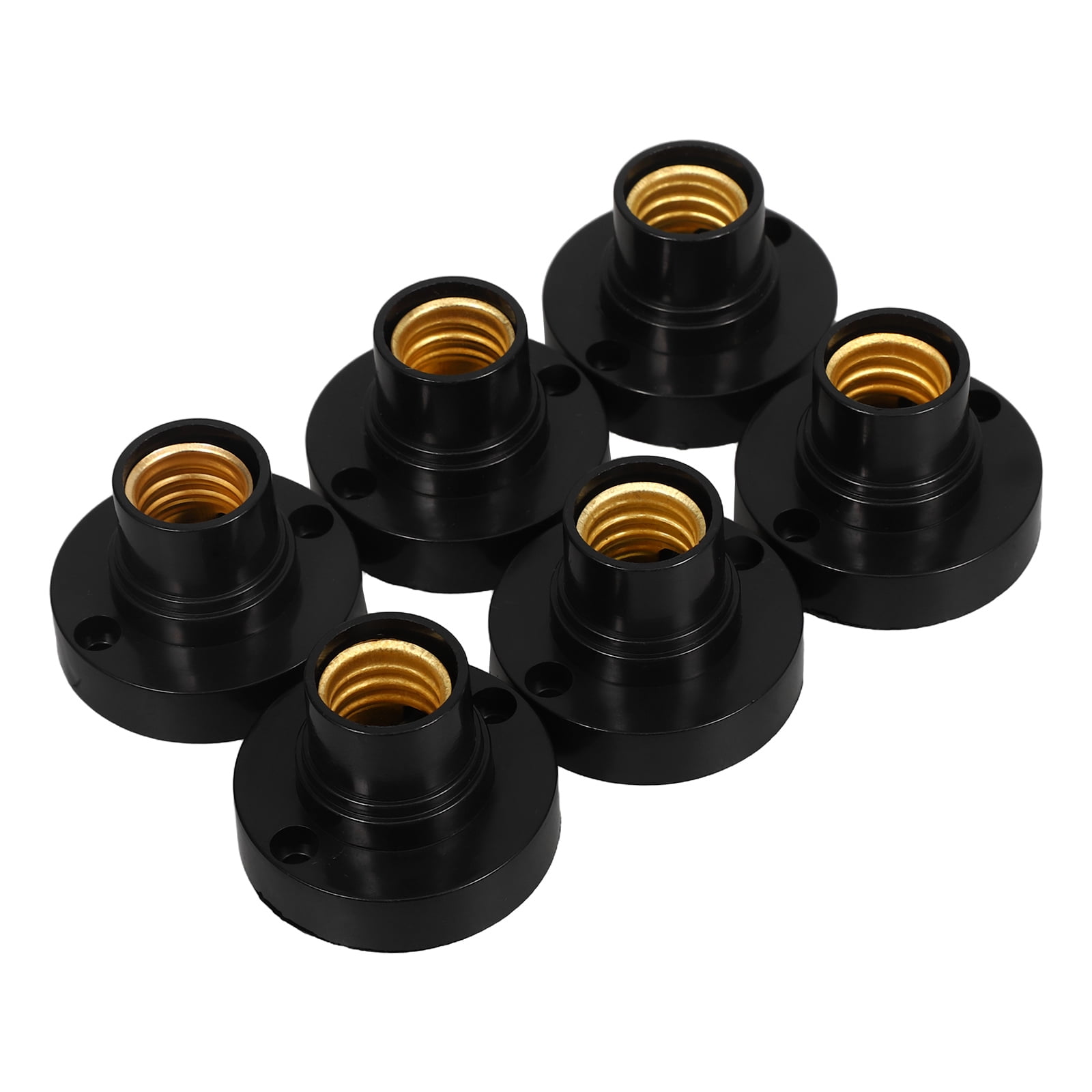 SKISUNO 6pcs Small DIY Lamp Base E14 LED Bulb Holder Round Black ...