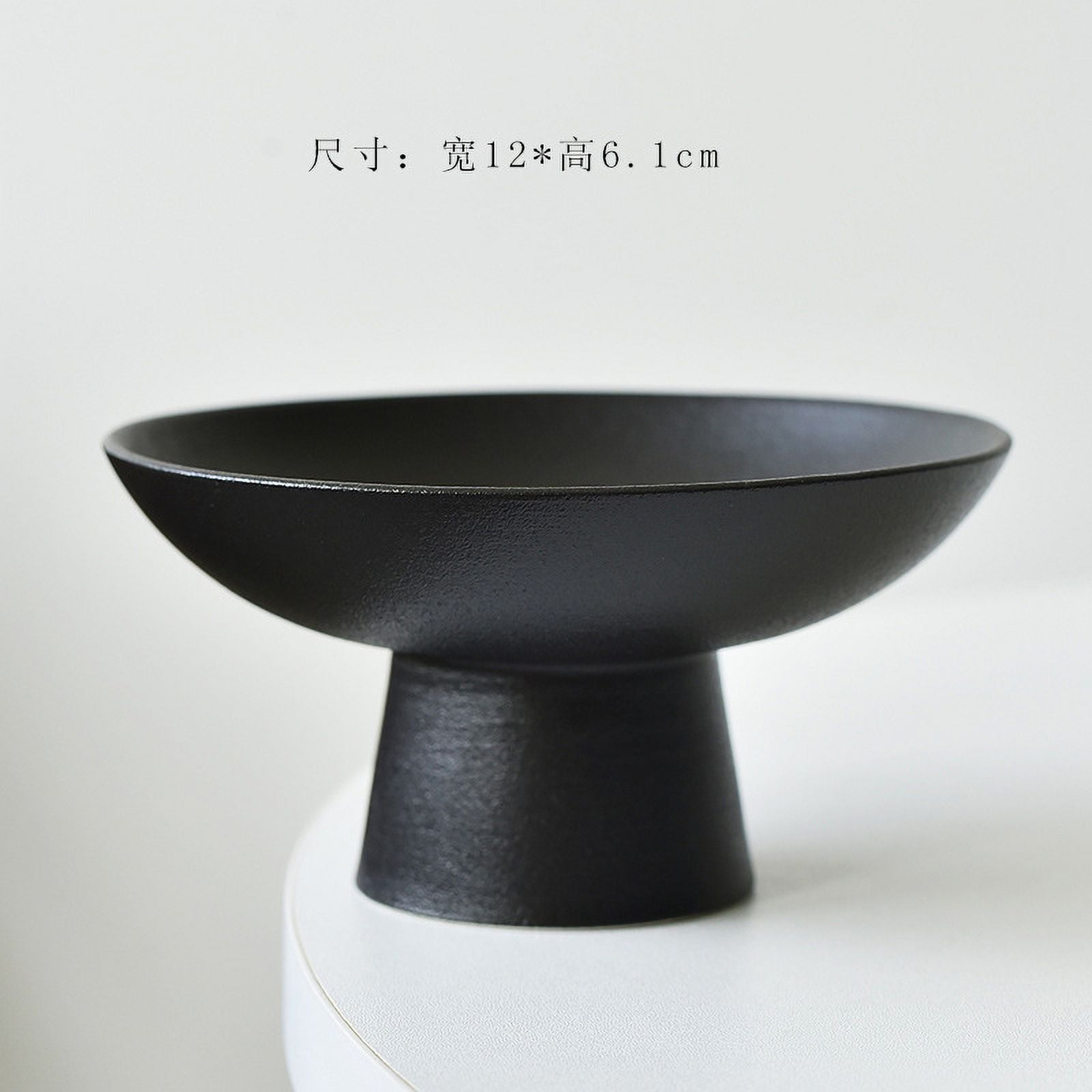 SKISUNO Ceramic Footed Bowl Black For Fruit Plate Family Parties 2Pcs ...